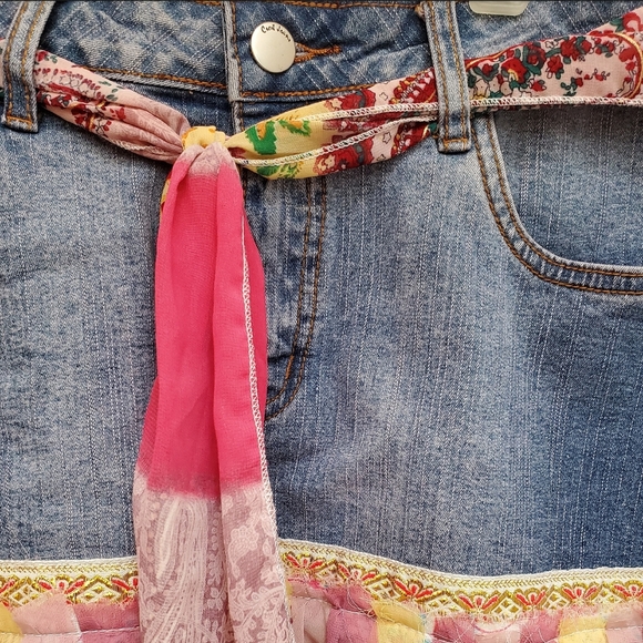 Crest | Skirts | Crest Jeans Half Demin Half Sheer Fringe Skirt Summer ...